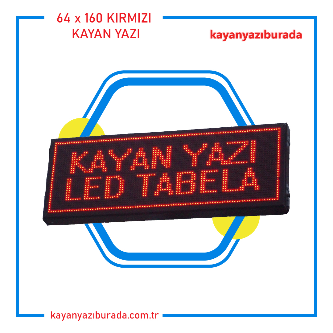 Kayan Yazı 64x160 Kırmızı Led Tabela